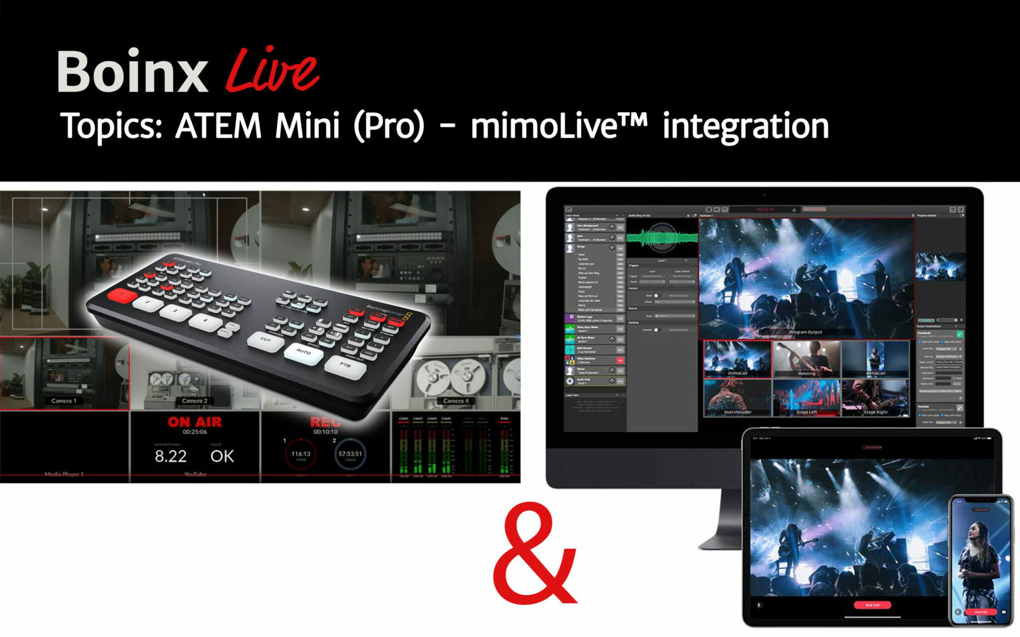 Advantages of using Blackmagic Design ATEM Mini Pro with mimoLive | mimoLive®