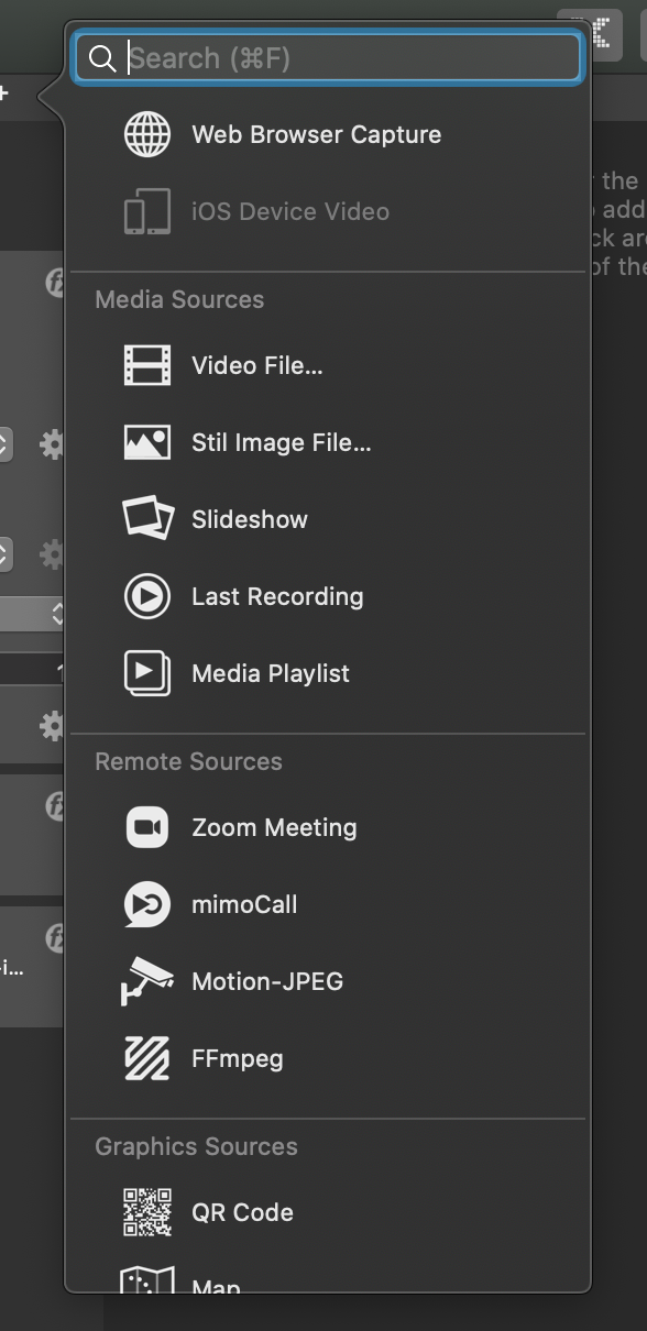 Sources (Input) | mimoLive®