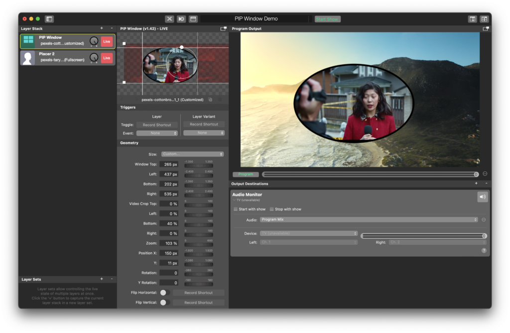 Picture in Picture (PIP) Window Layer | mimoLive®