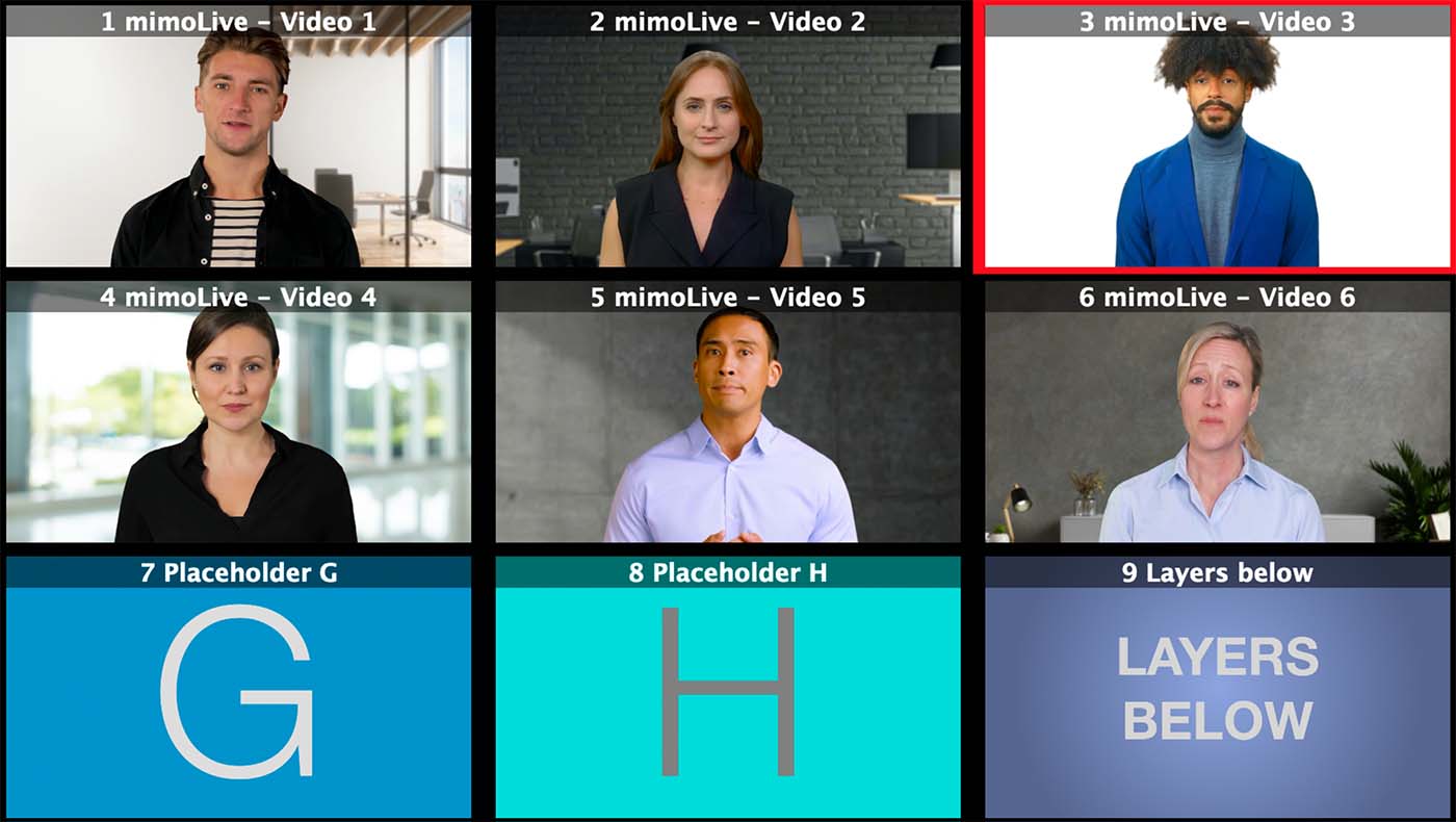 비디오 스위처 레이어 | mimoLive®