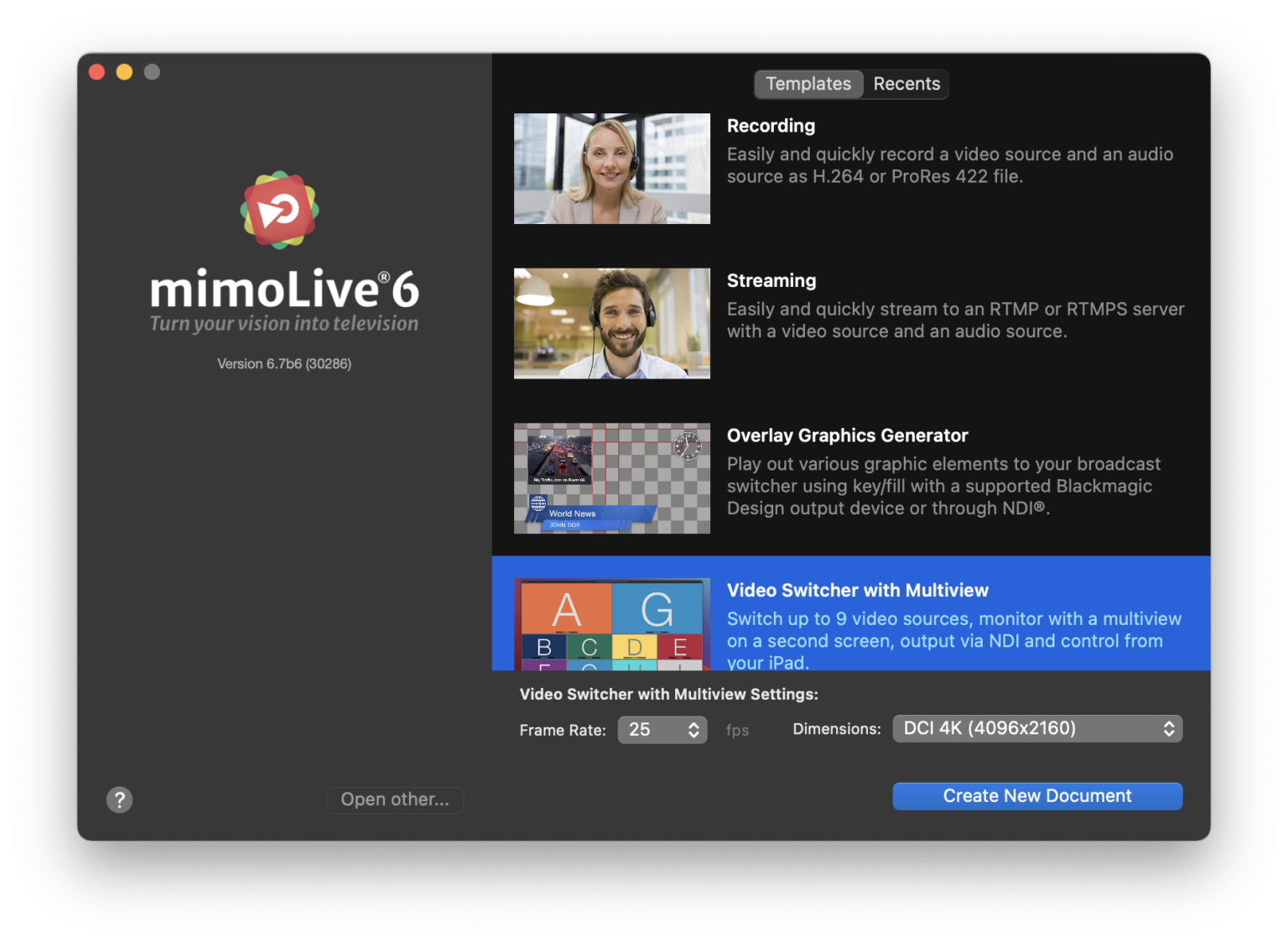 Quick Start Templates | mimoLive®