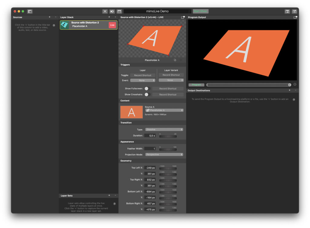 Source With Distortion Layer | mimoLive®